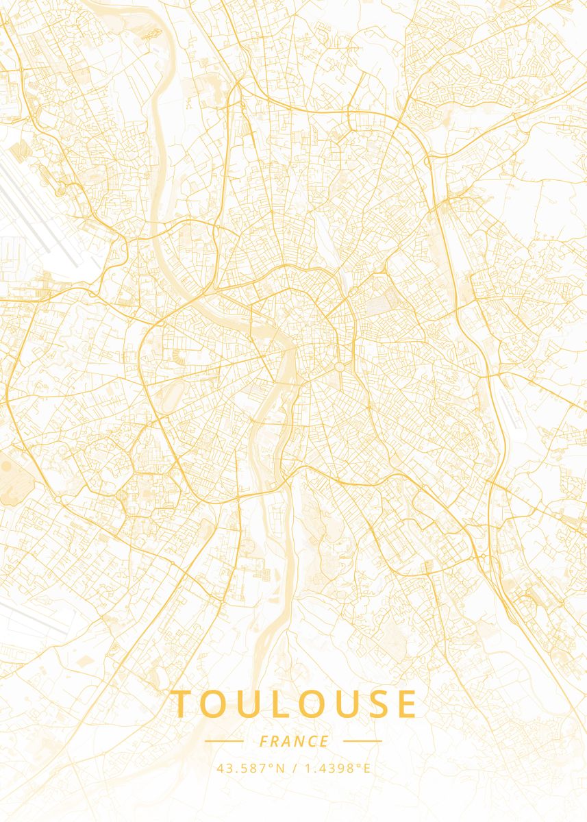 'Toulouse France' Poster by Designer Map Art | Displate