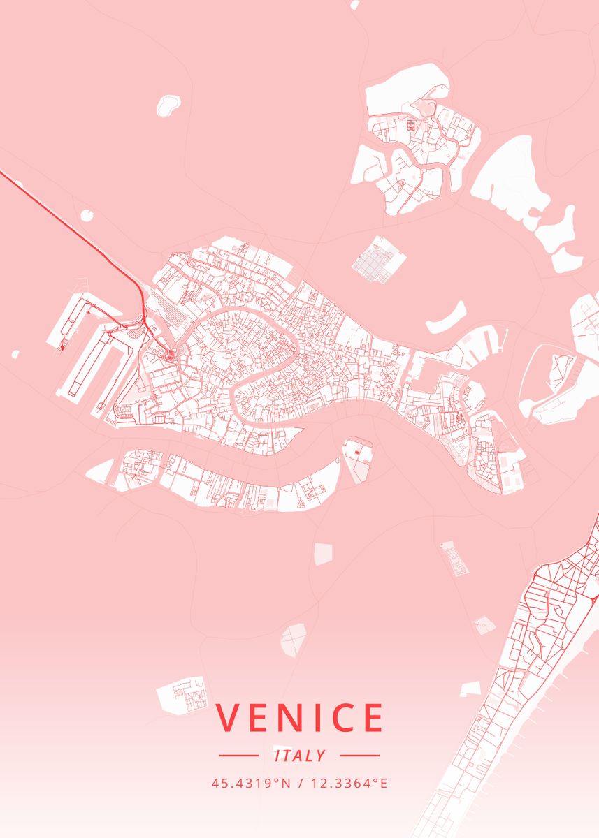 'Venice Italy' Poster by Designer Map Art | Displate