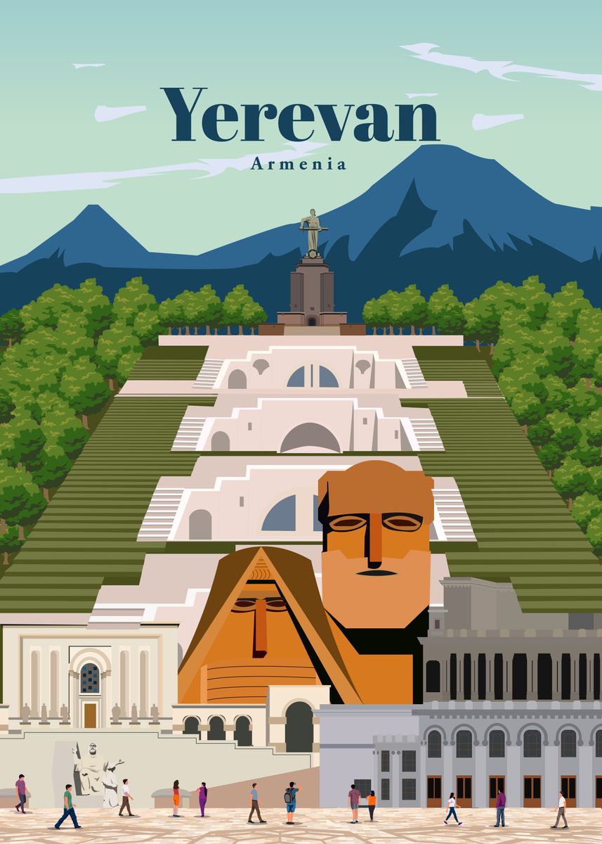 'Travel to Yerevan' Poster, picture, metal print, paint by Studio 324 ...