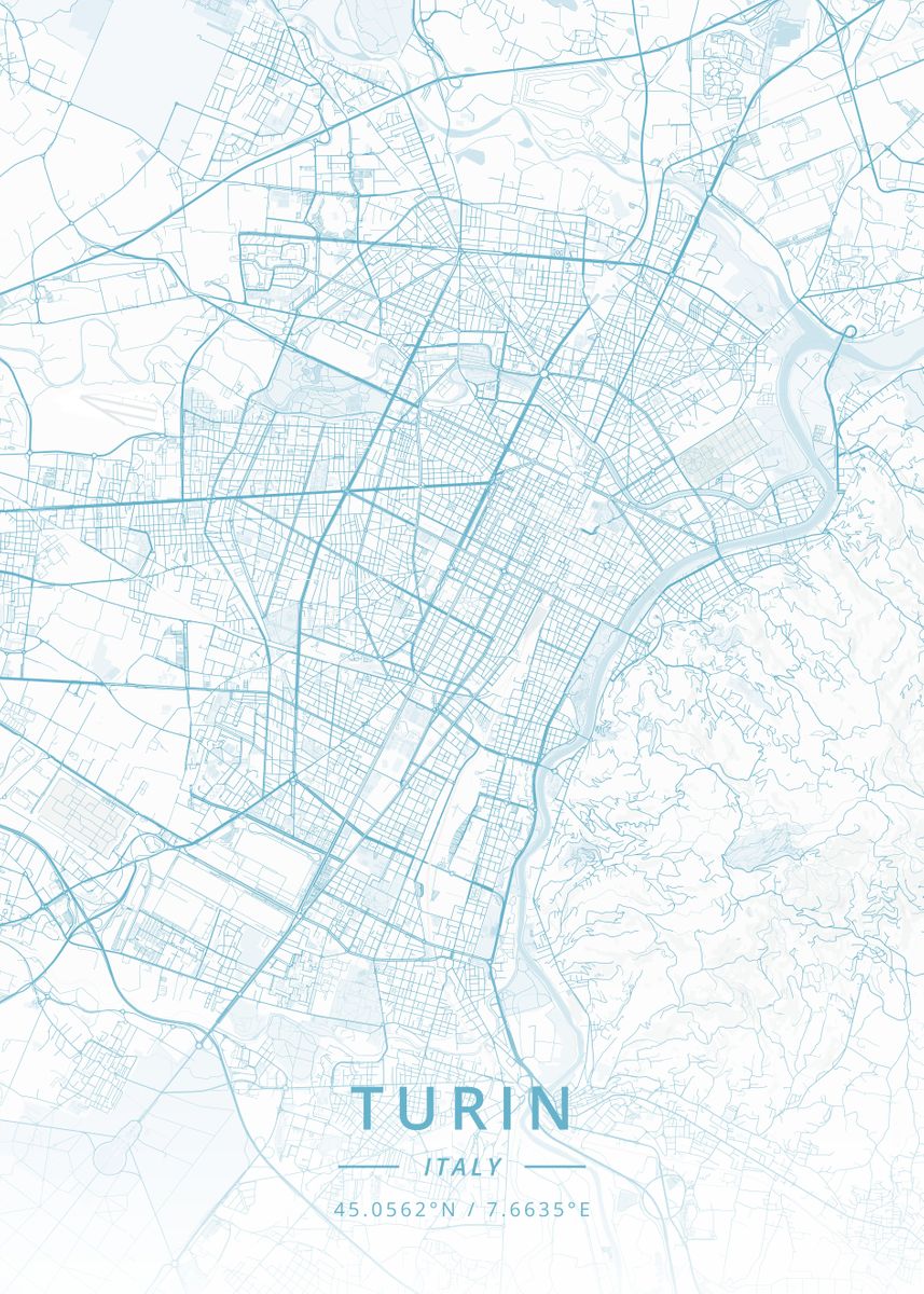 'Turin Italy' Poster by Designer Map Art | Displate