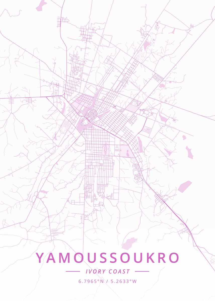 'Yamoussoukro Ivory Coast' Poster, picture, metal print, paint by ...