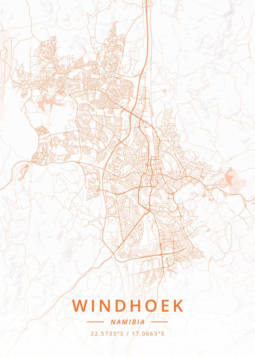 'Windhoek Namibia' Poster by Designer Map Art | Displate