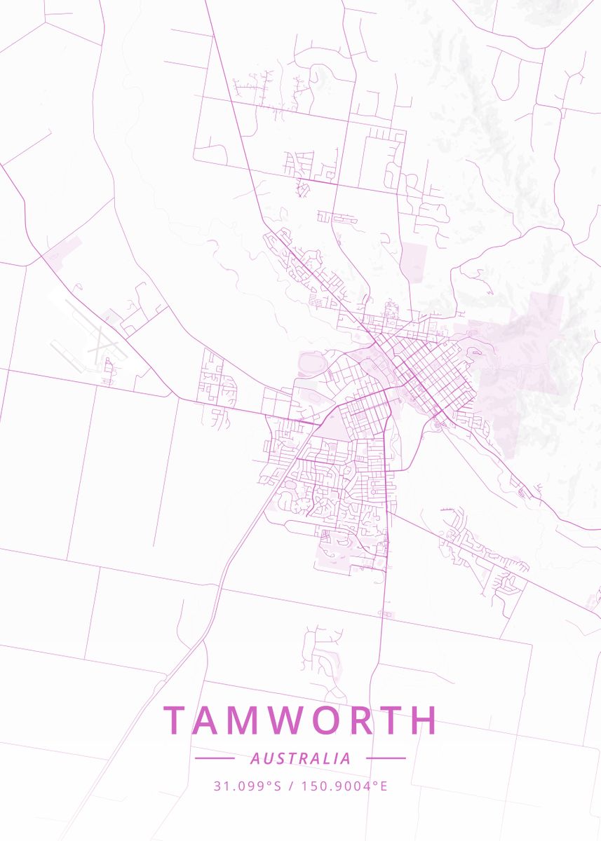 'Tamworth Australia' Poster by Designer Map Art | Displate