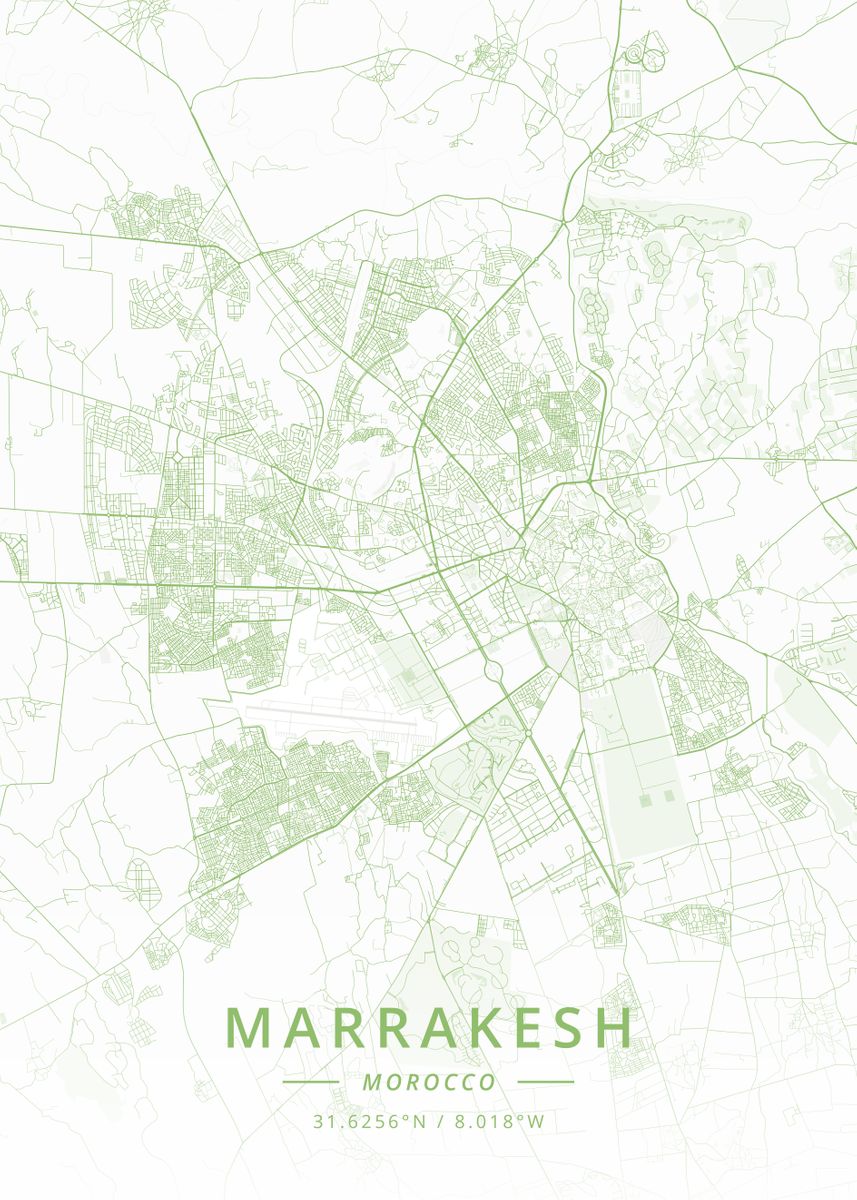 'Marrakesh Morocco' Poster by Designer Map Art | Displate