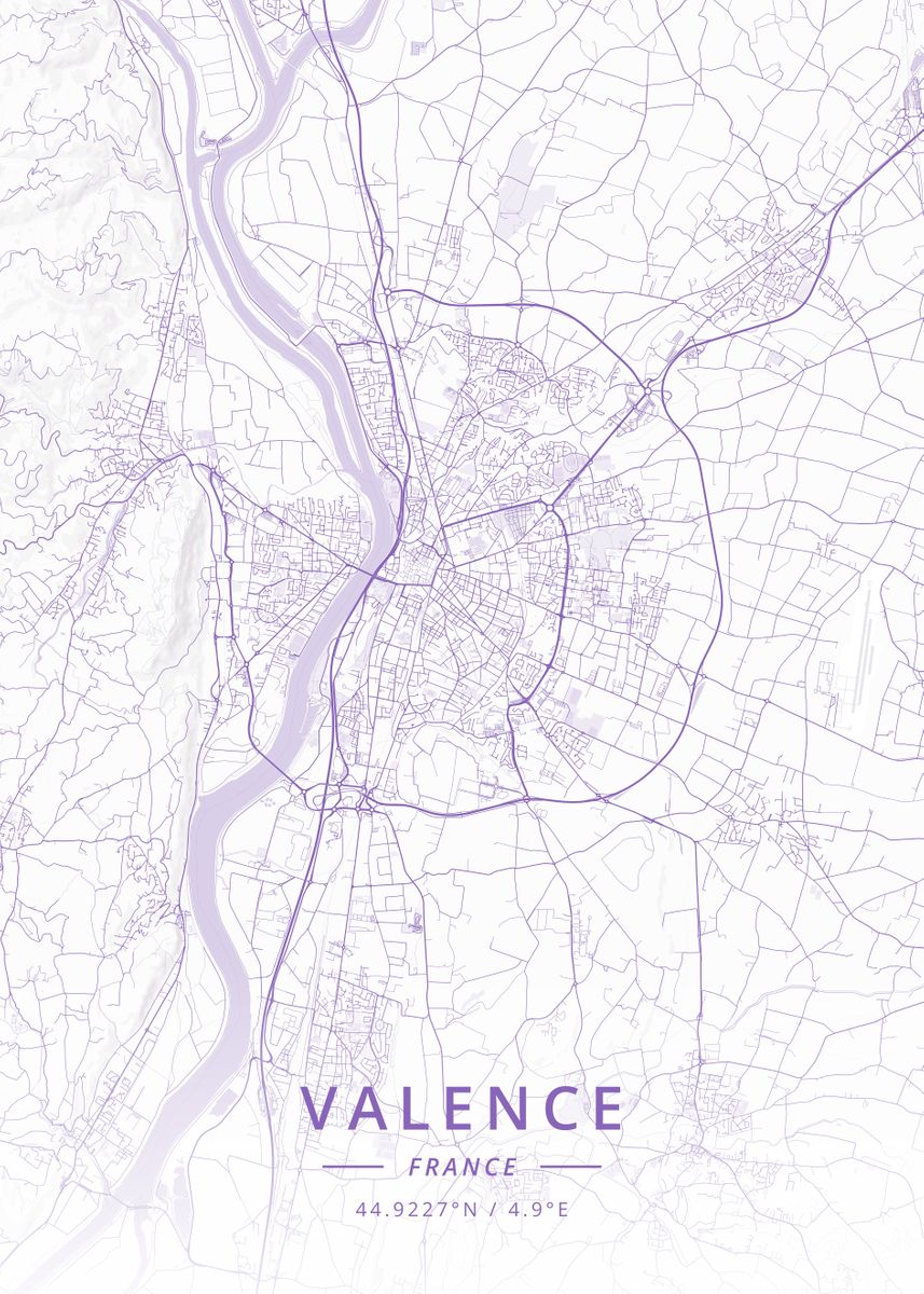 'Valence France' Poster by Designer Map Art | Displate