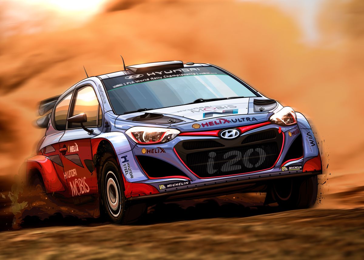 'Hyundai i20 WRC 15 Artwork' Poster by Mário Ramos Art | Displate