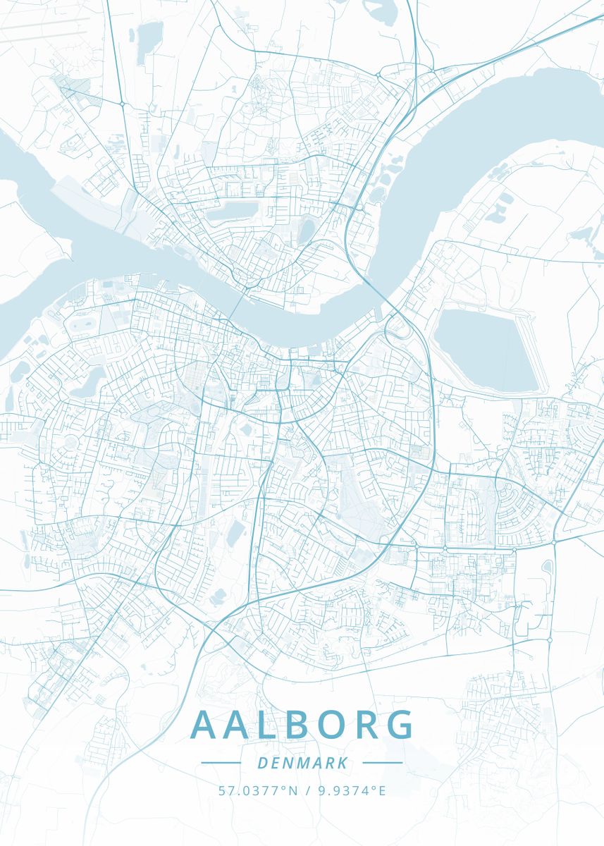 'Aalborg Denmark' Poster by Designer Map Art | Displate