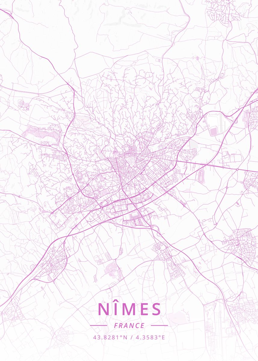 'Nimes France' Poster by Designer Map Art | Displate