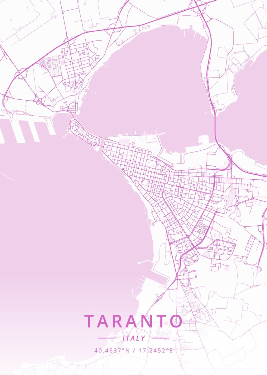 'Taranto Italy' Poster by Designer Map Art | Displate