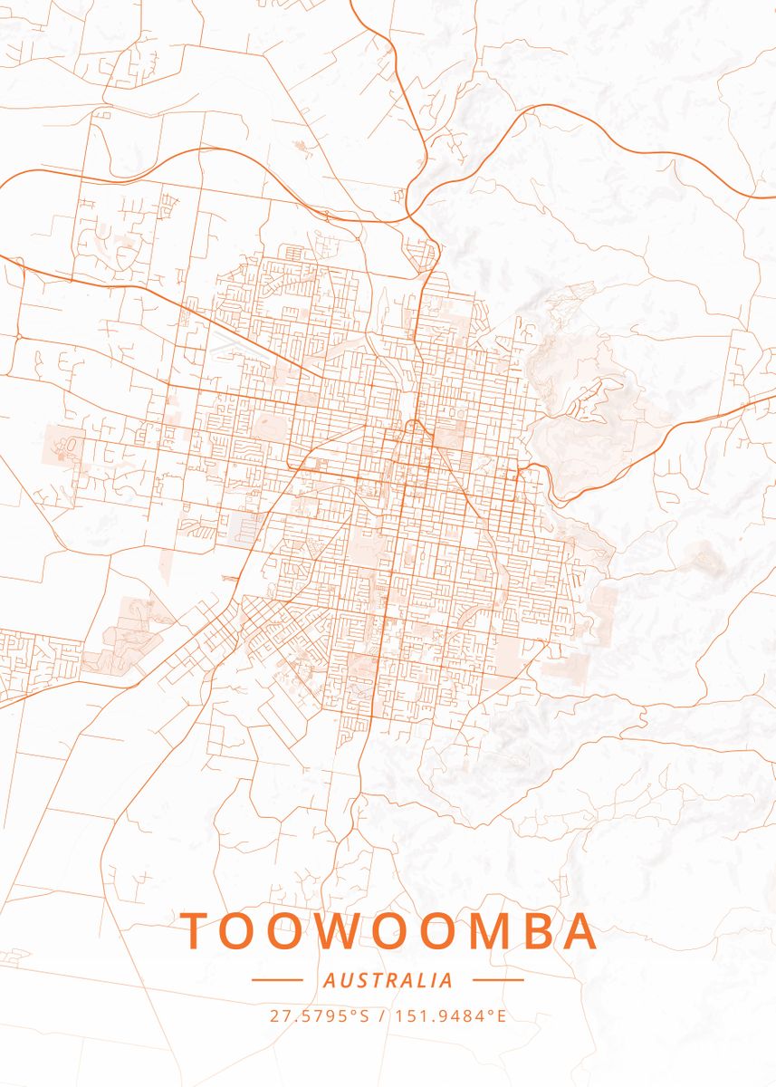 'Toowoomba Australia' Poster by Designer Map Art | Displate