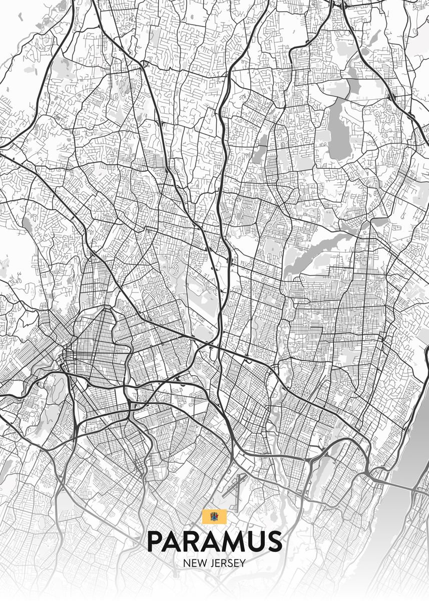 'Paramus NJ' Poster, picture, metal print, paint by IMR Designs | Displate