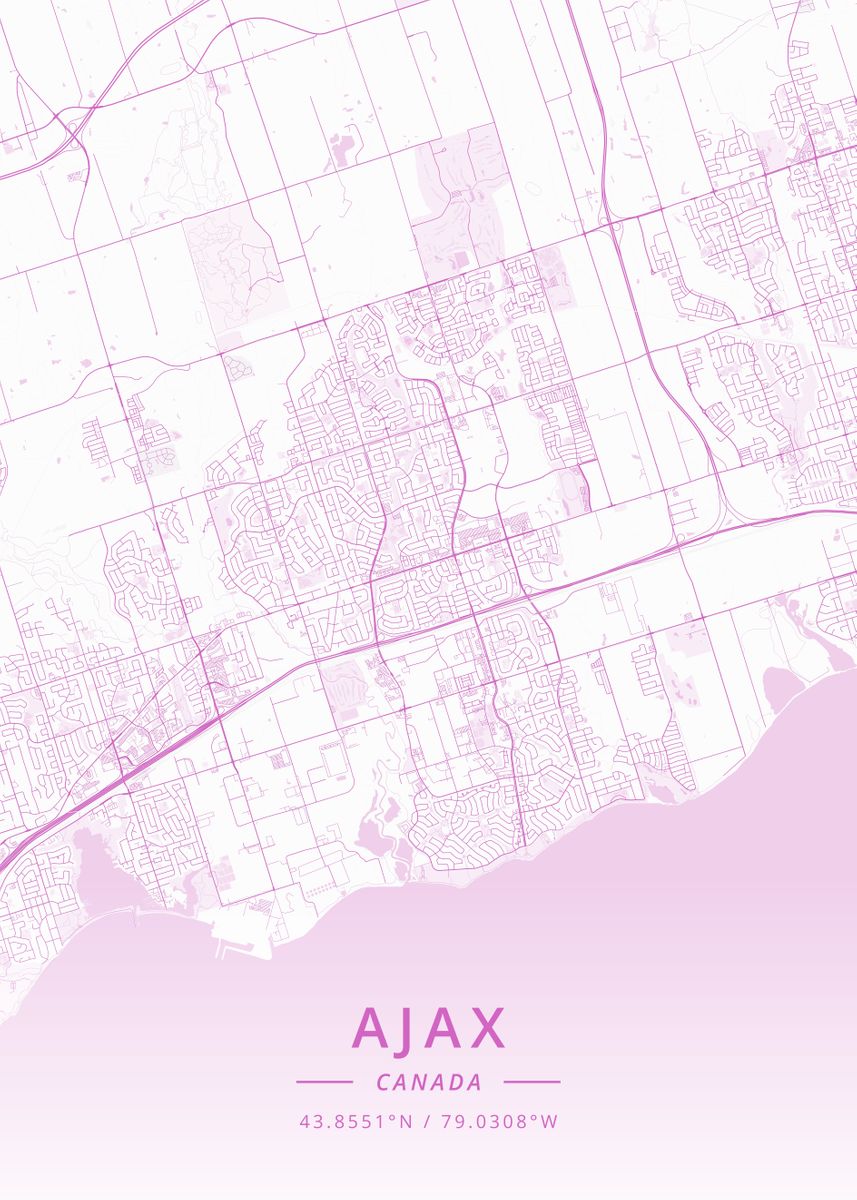 'Ajax Canada' Poster, picture, metal print, paint by Designer Map Art ...