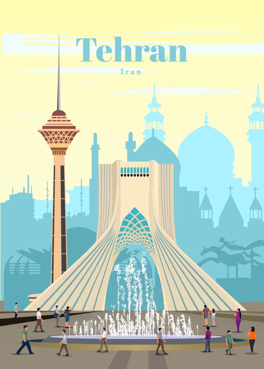 'Travel to Tehran' Poster, picture, metal print, paint by Studio 324 ...