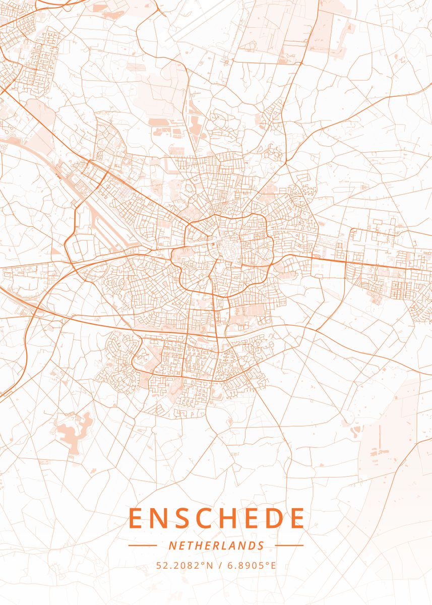 'Enschede Netherlands' Poster, picture, metal print, paint by Designer ...