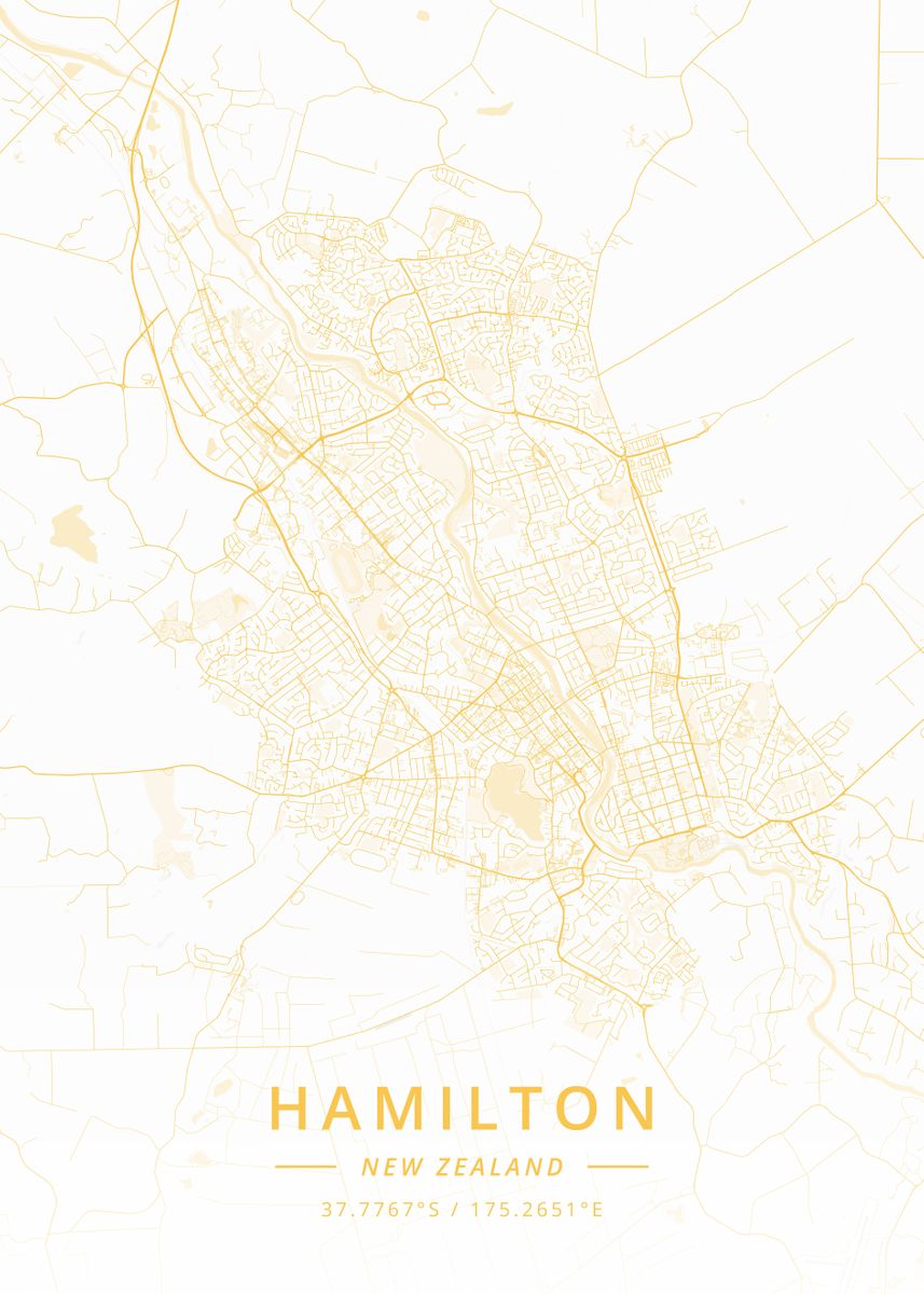 'Hamilton New Zealand' Poster, picture, metal print, paint by Designer ...