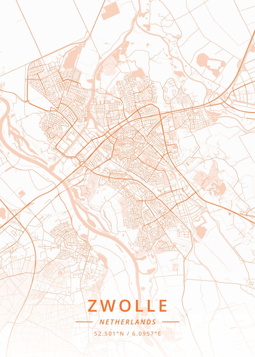'Zwolle Netherlands' Poster by Designer Map Art | Displate