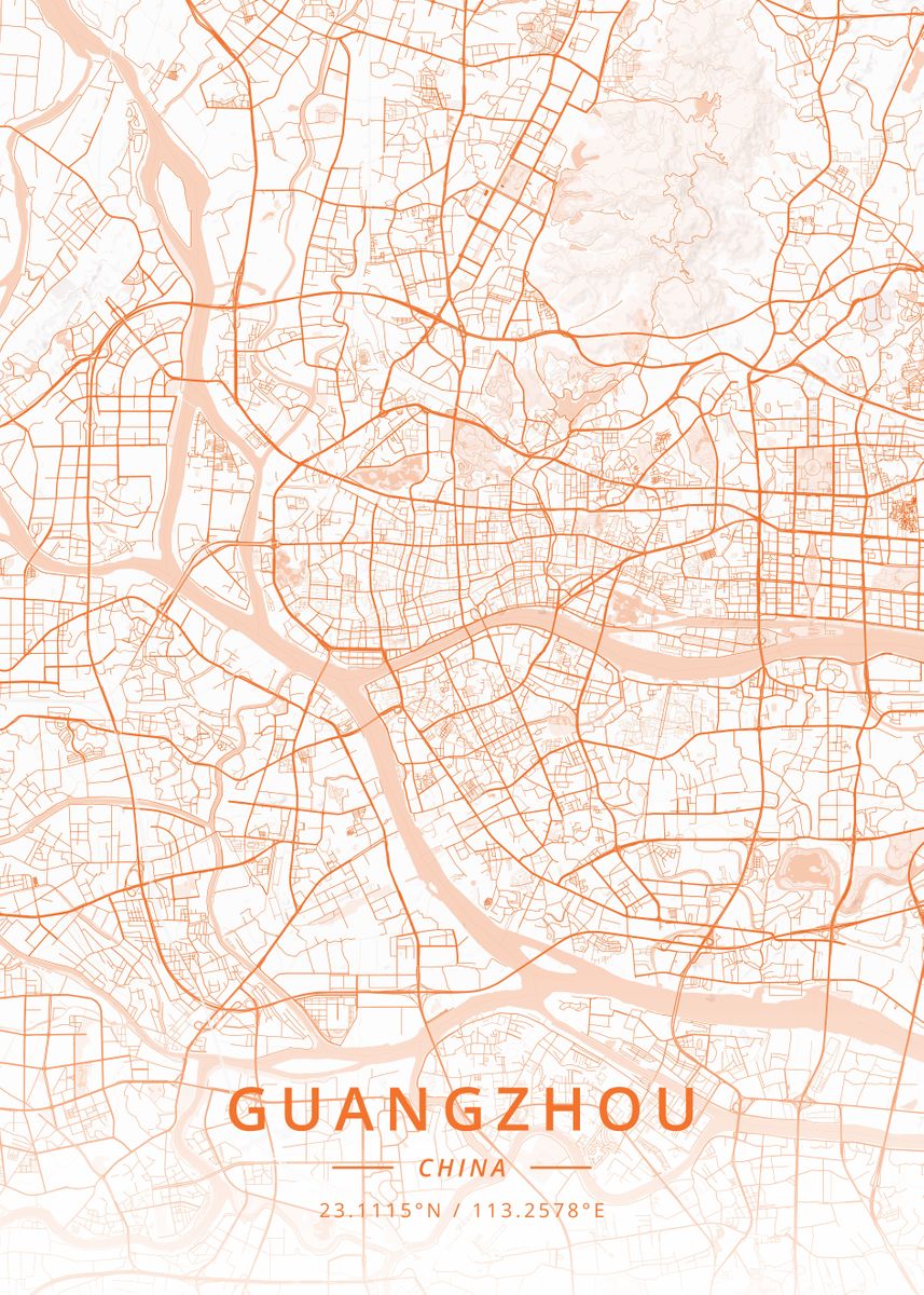 'Guangzhou China' Poster by Designer Map Art | Displate