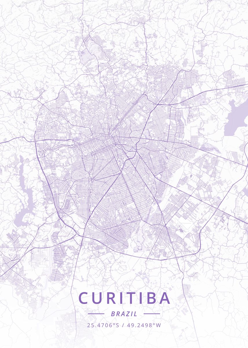 'Curitiba Brazil' Poster by Designer Map Art | Displate