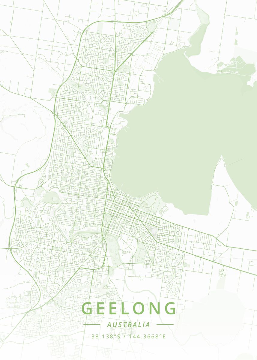 'Geelong Australia' Poster by Designer Map Art | Displate