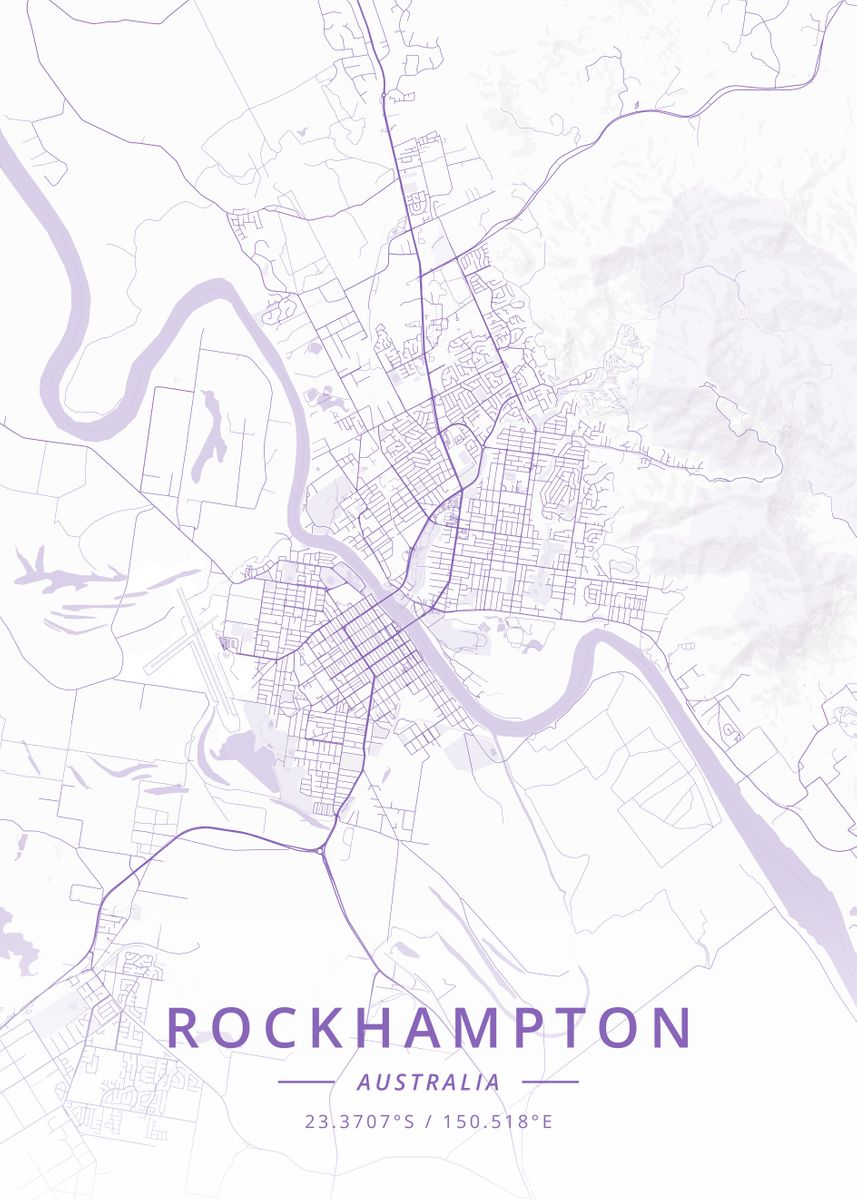 'Rockhampton Australia' Poster by Designer Map Art | Displate