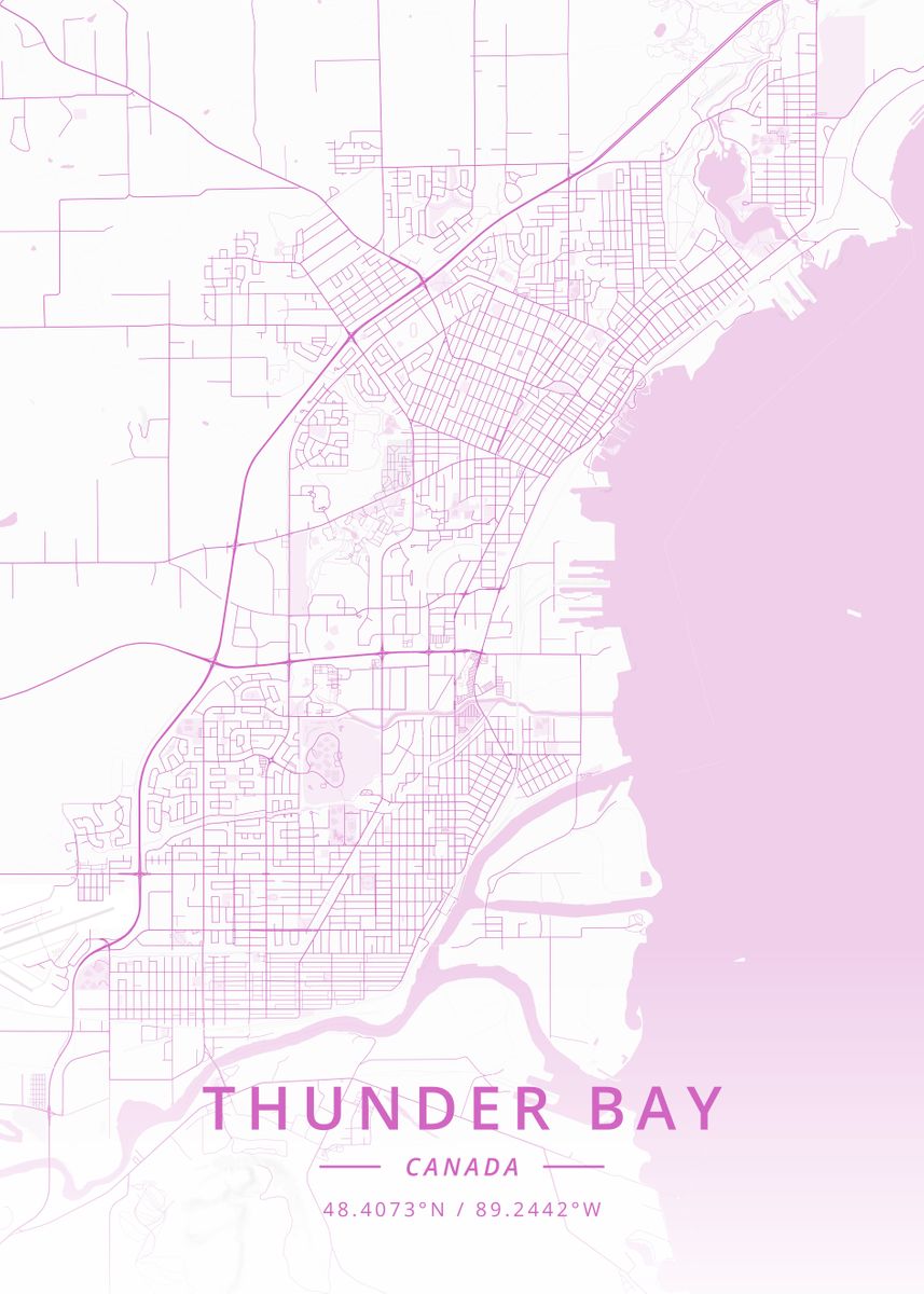 'Thunder Bay Canada' Poster by Designer Map Art | Displate