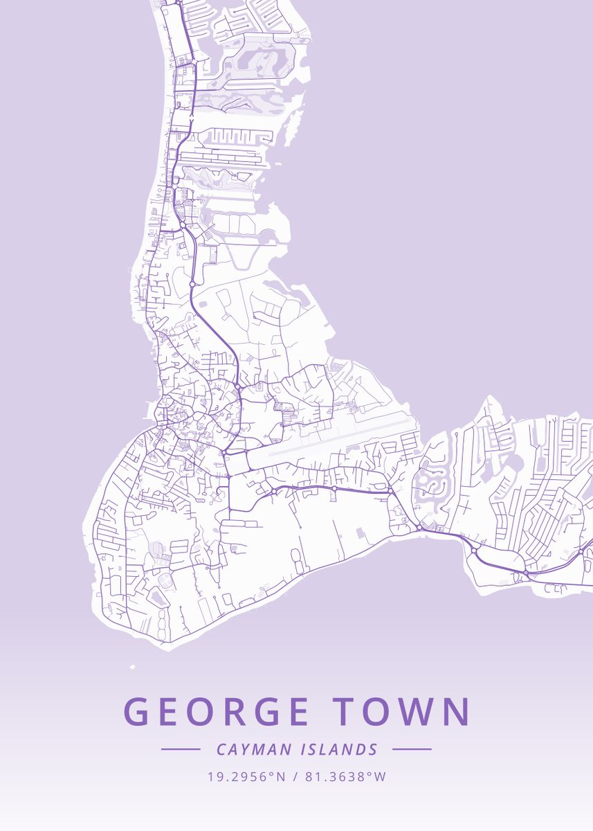 'George Town Cayman Islands' Poster by Designer Map Art | Displate
