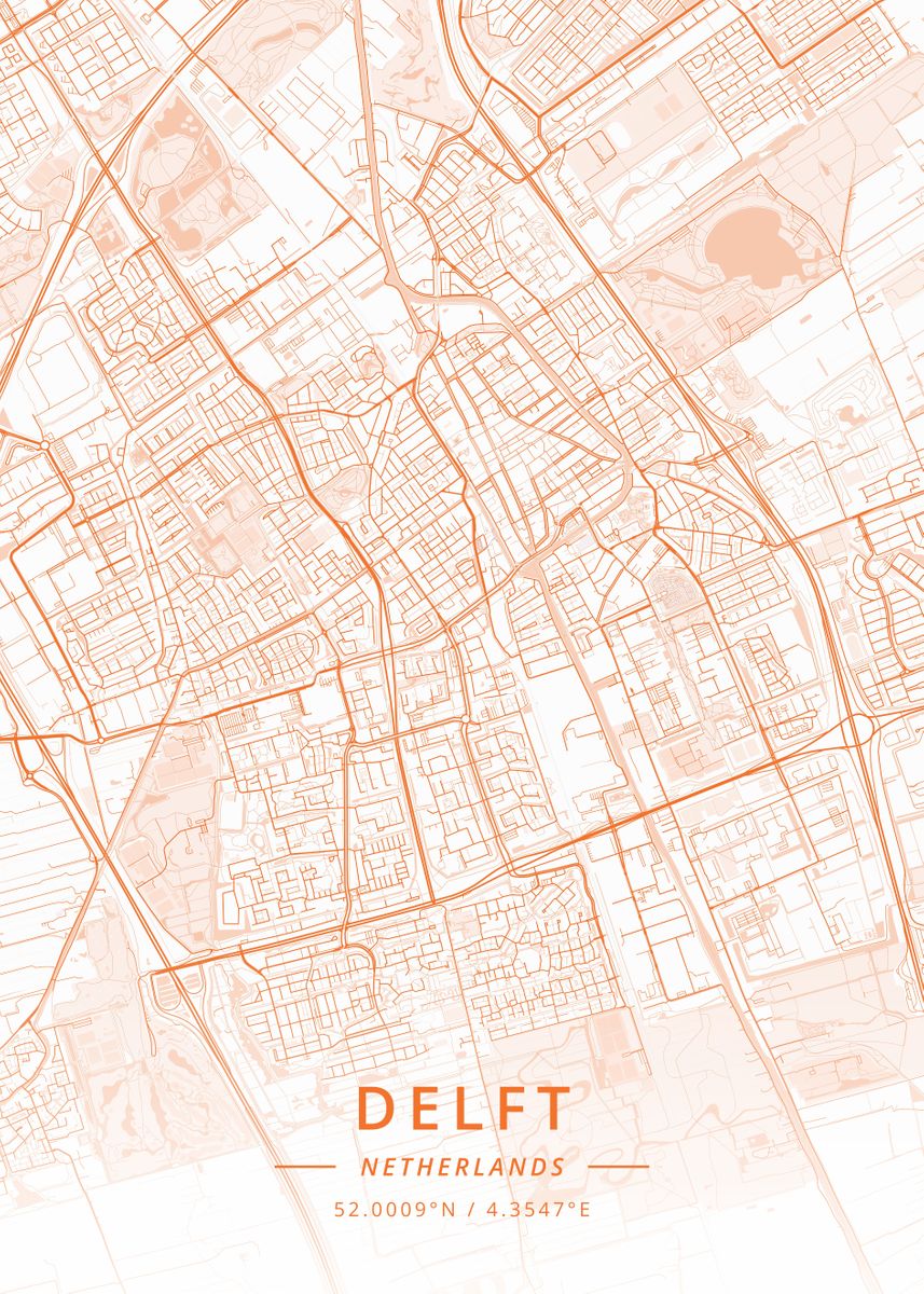 'Delft Netherlands' Poster by Designer Map Art | Displate