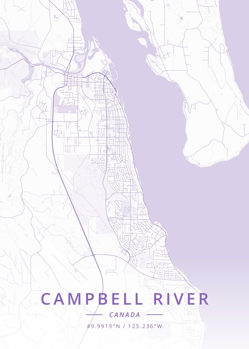 'Campbell River Canada' Poster by Designer Map Art | Displate