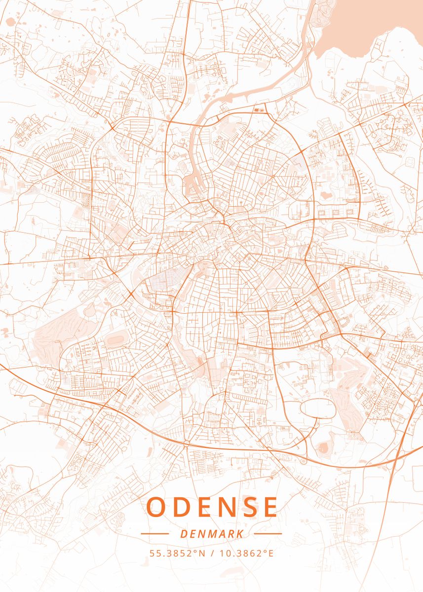 'Odense Denmark' Poster by Designer Map Art | Displate