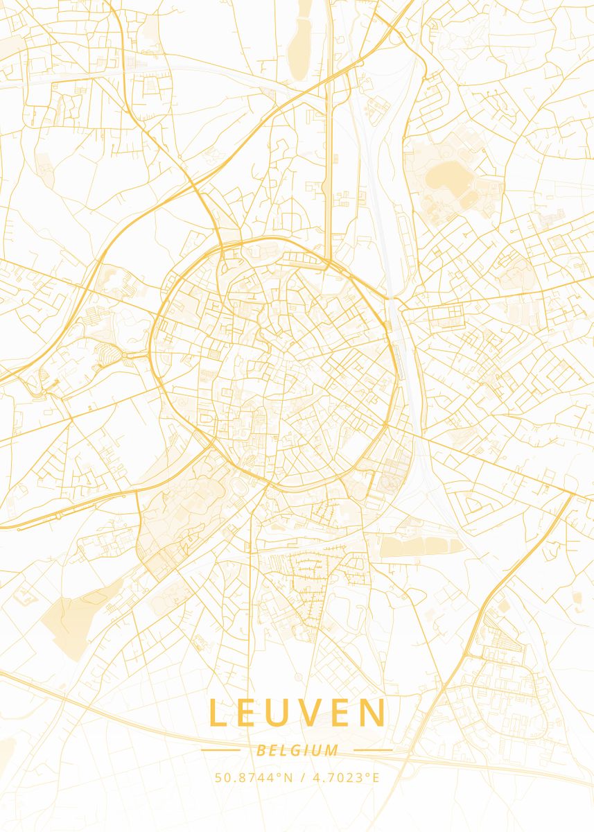 'Leuven Belgium' Poster by Designer Map Art | Displate