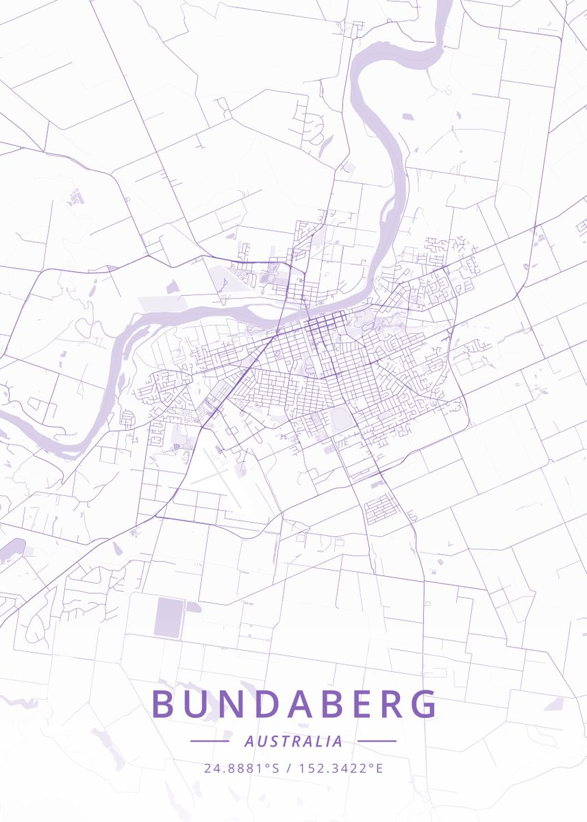'Bundaberg Australia' Poster by Designer Map Art | Displate