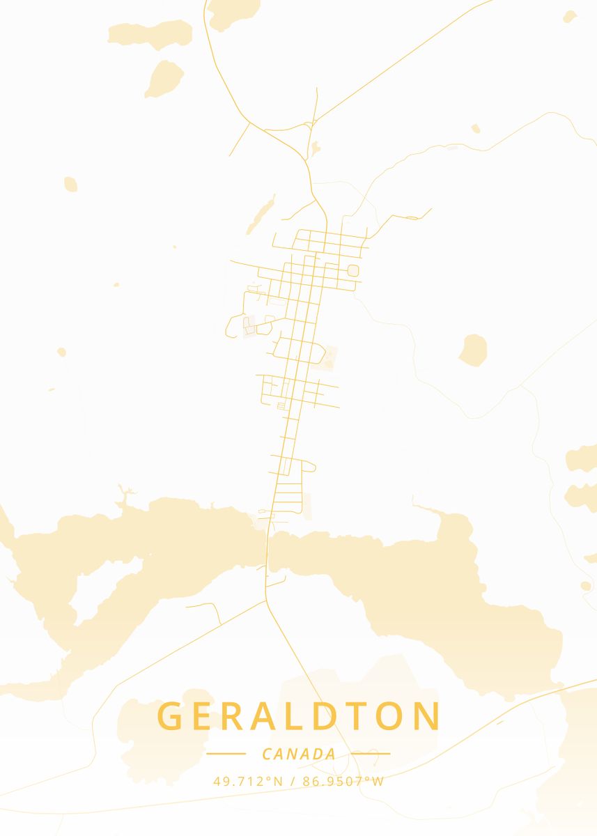 'Geraldton Canada' Poster, picture, metal print, paint by Designer Map ...