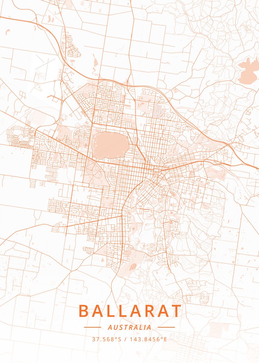 'Ballarat Australia' Poster by Designer Map Art | Displate