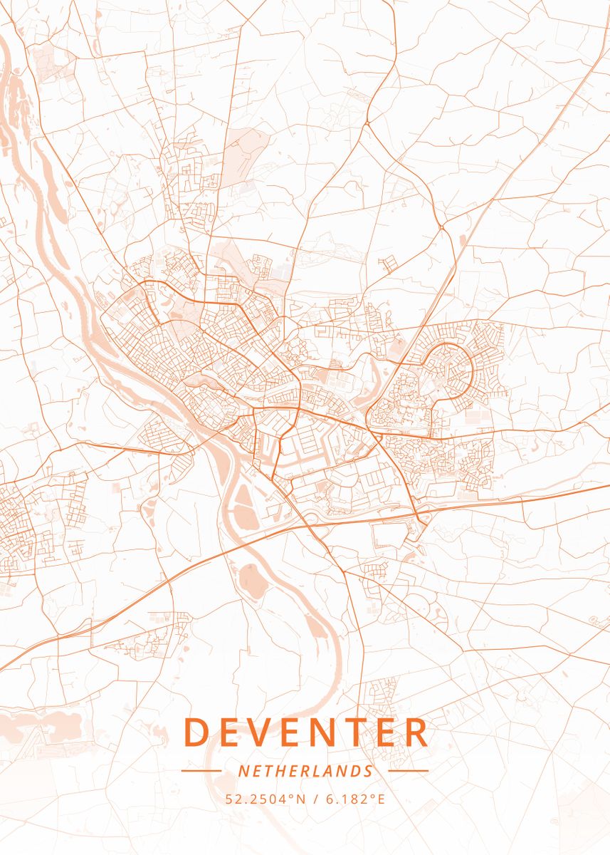 'Deventer Netherlands' Poster, picture, metal print, paint by Designer ...