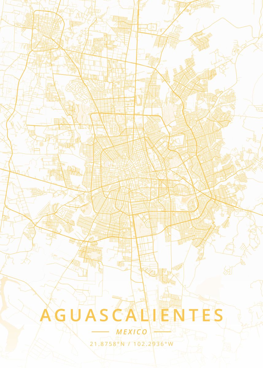 'Aguascalientes Mexico' Poster by Designer Map Art | Displate