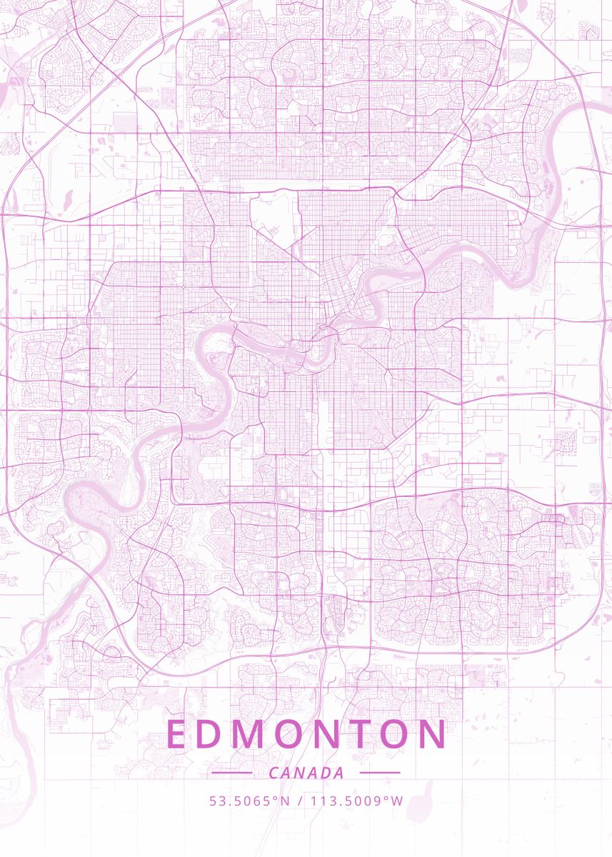 'Edmonton Canada' Poster, picture, metal print, paint by Designer Map ...