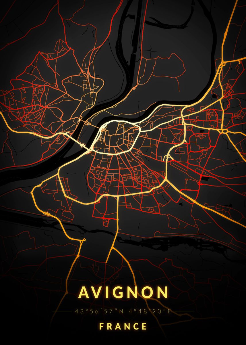 'Avignon' Poster, picture, metal print, paint by Jerhus | Displate