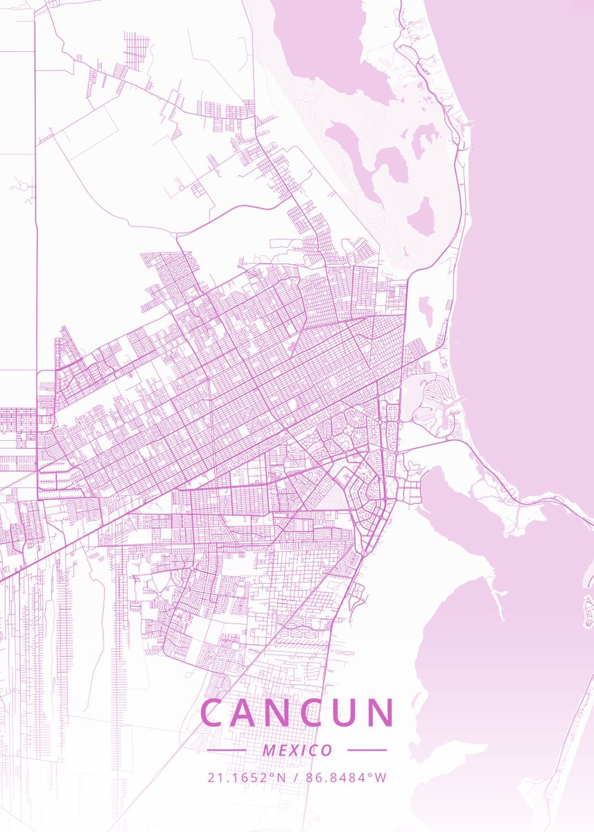 'Cancun Mexico' Poster by Designer Map Art | Displate