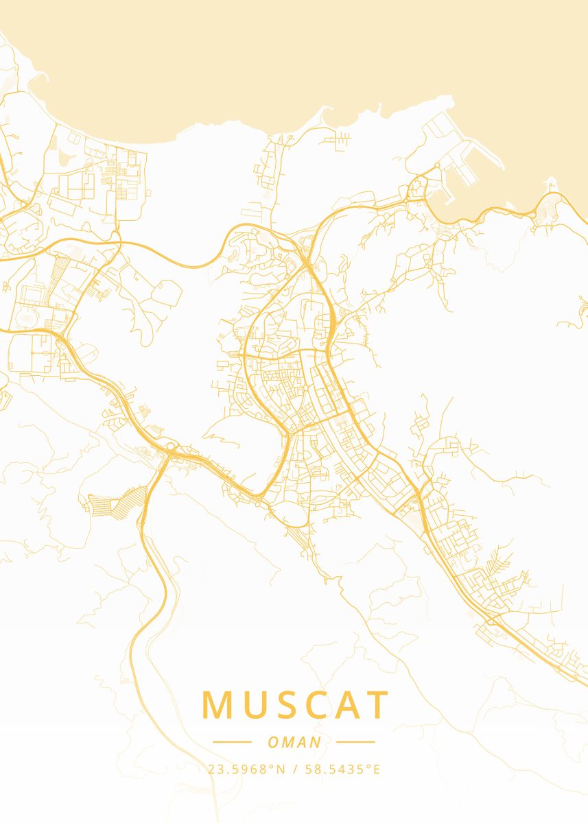 'Muscat Oman' Poster by Designer Map Art | Displate