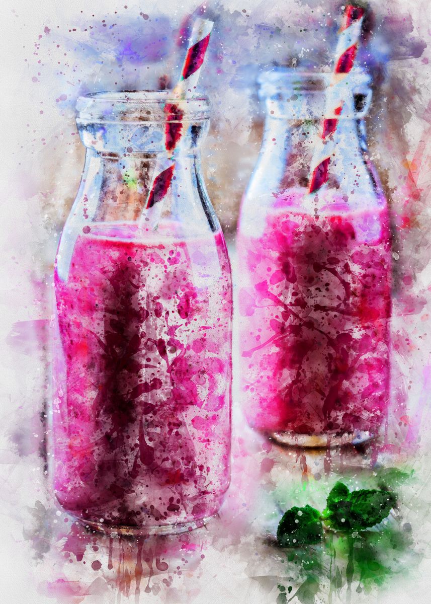 'Pink Shake' Poster by Nikolovi Art | Displate