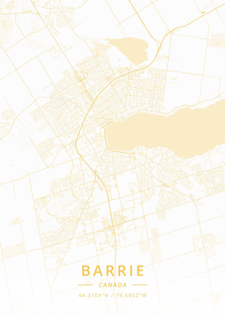 'Barrie Canada' Poster, picture, metal print, paint by Designer Map Art ...
