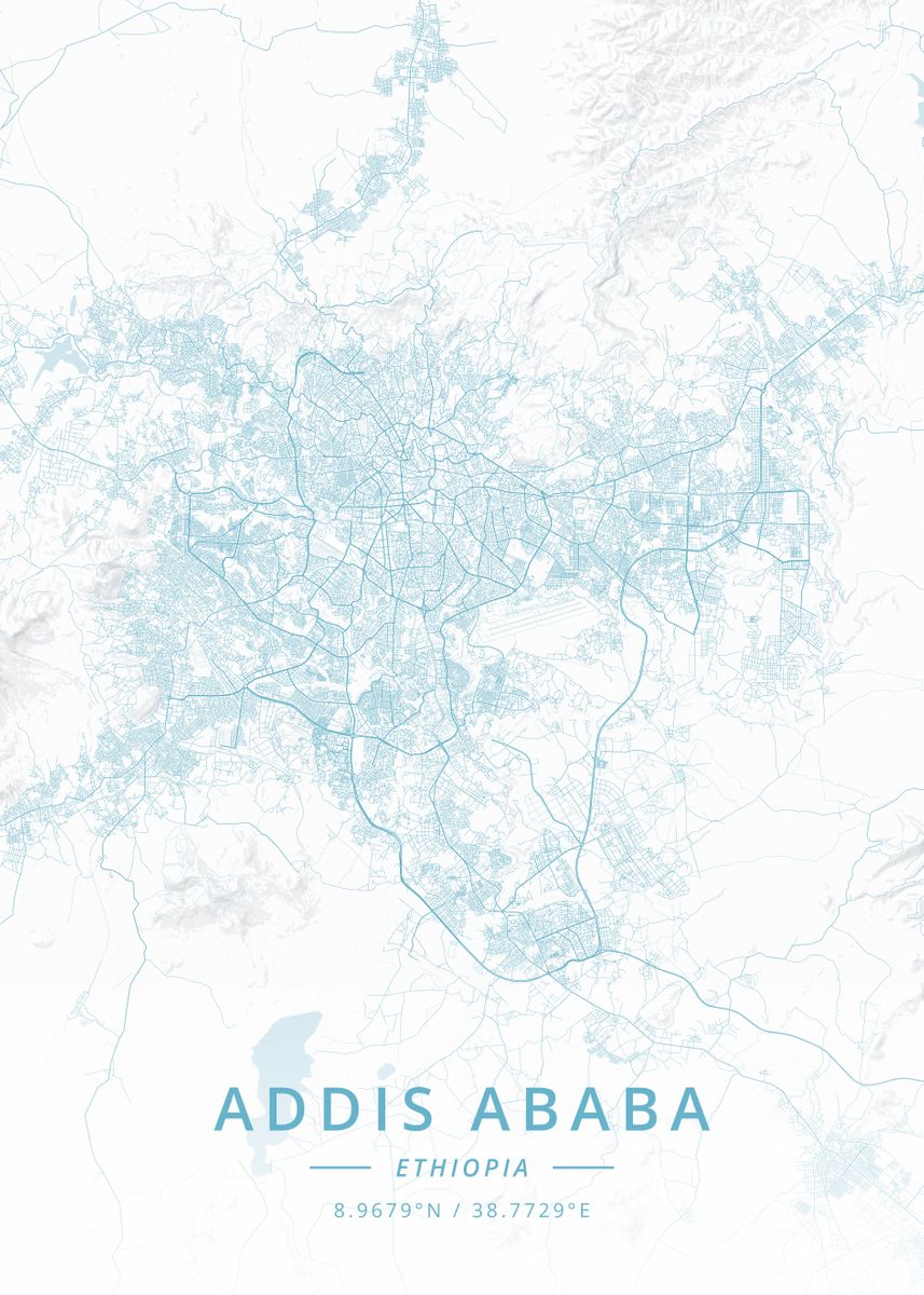 'Addis Ababa Ethiopia' Poster, picture, metal print, paint by Designer ...