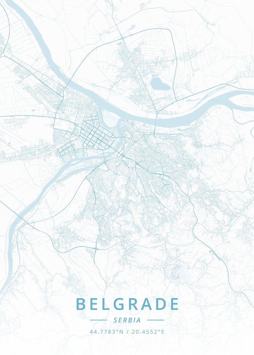 'Belgrade Serbia' Poster by Designer Map Art | Displate