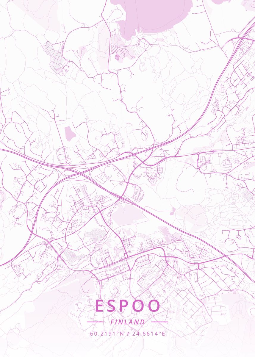 'Espoo Finland' Poster by Designer Map Art | Displate