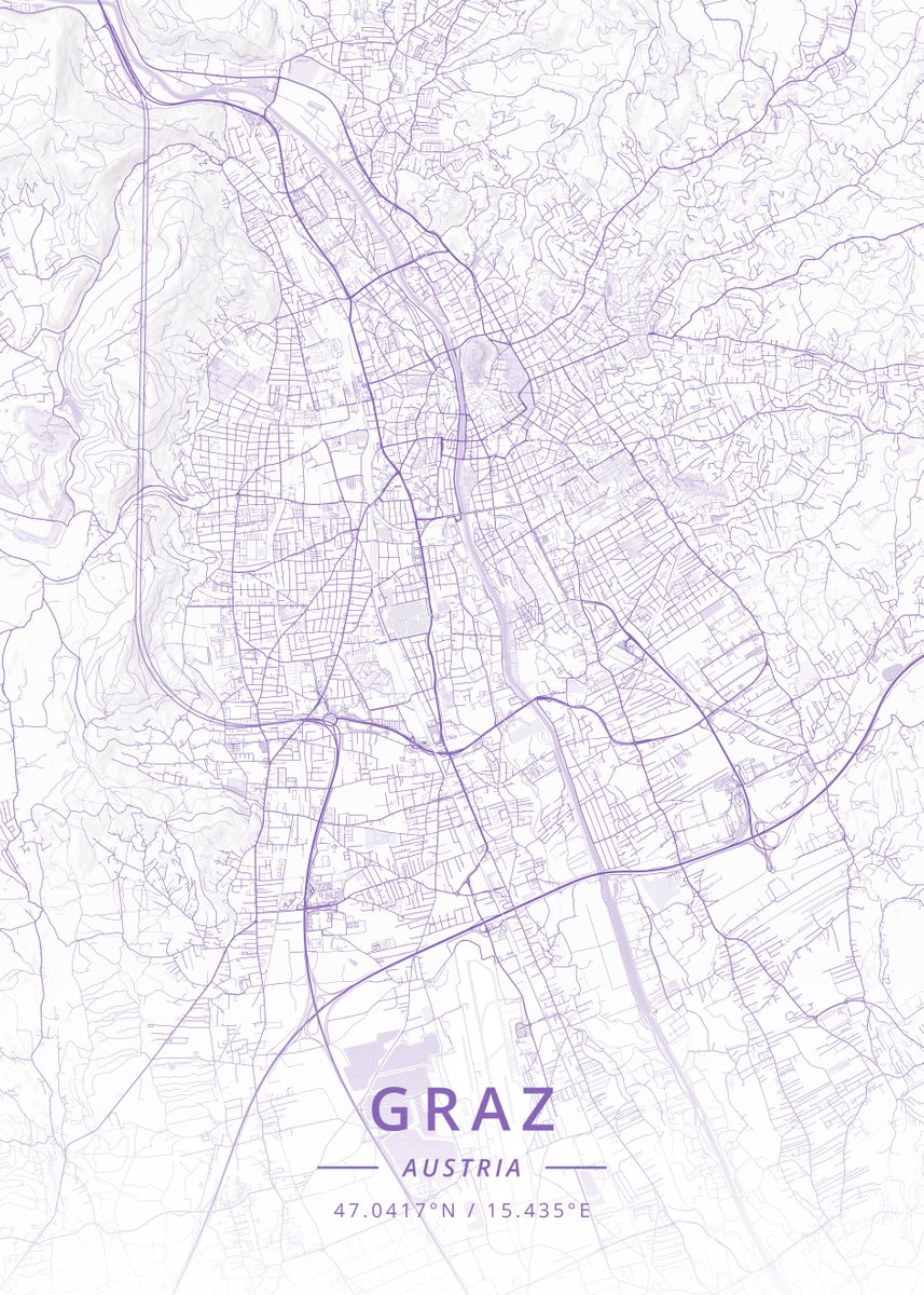 'Graz Austria' Poster by Designer Map Art | Displate