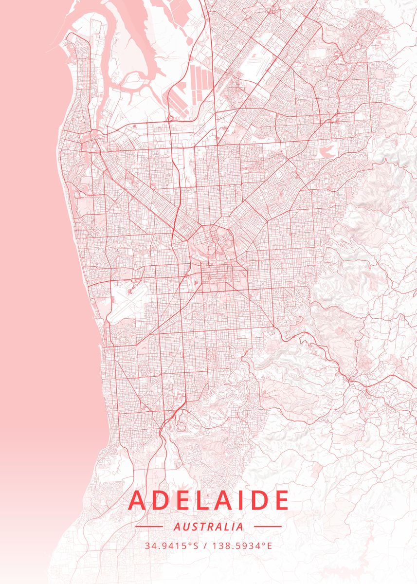 'Adelaide Australia' Poster, picture, metal print, paint by Designer ...