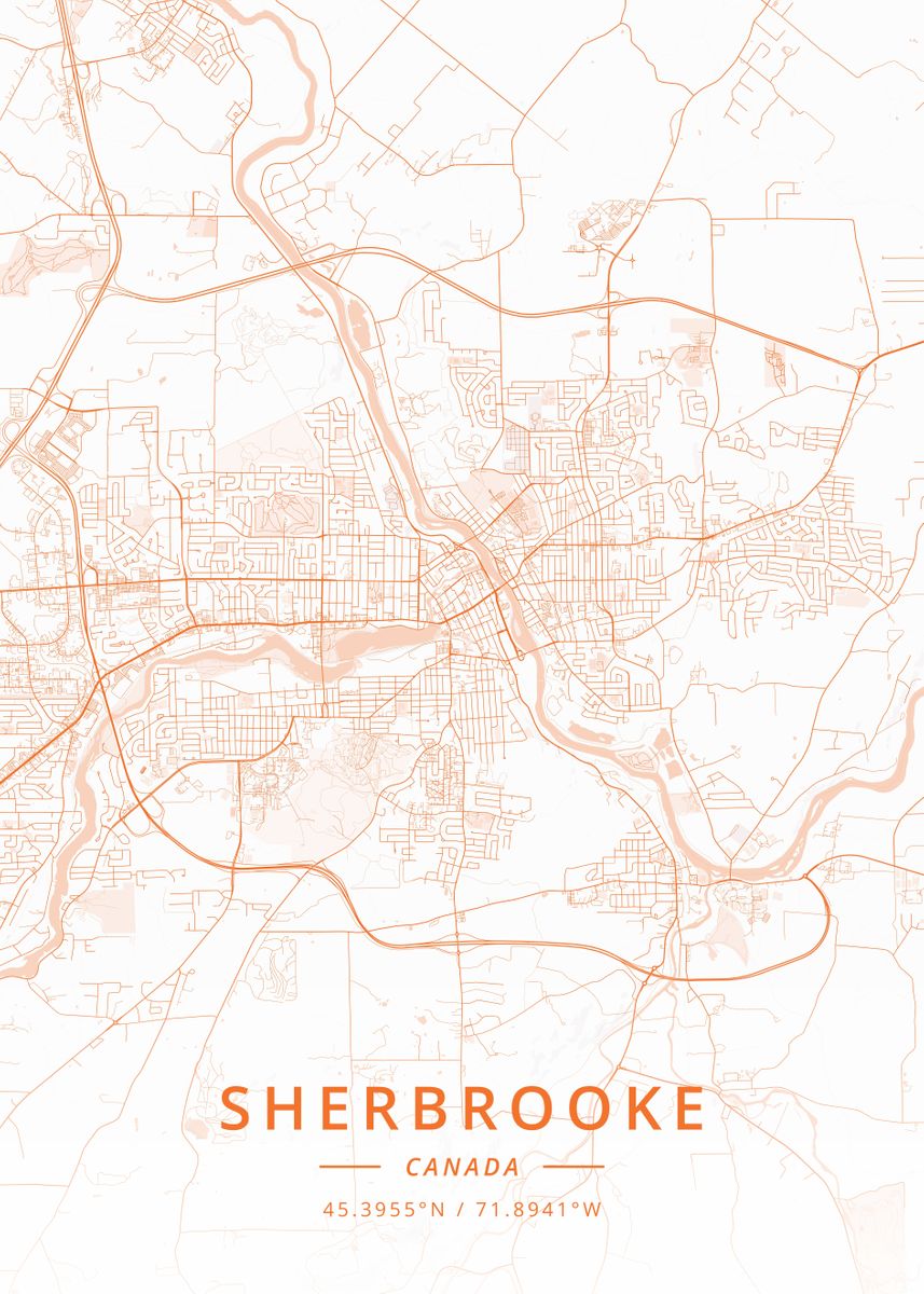 'Sherbrooke Canada' Poster by Designer Map Art | Displate