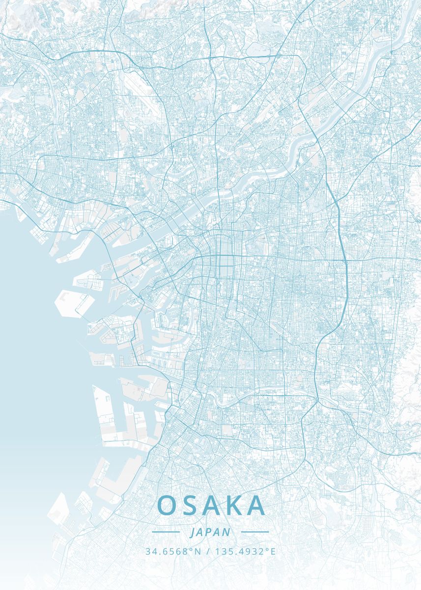 'Osaka Japan' Poster by Designer Map Art | Displate