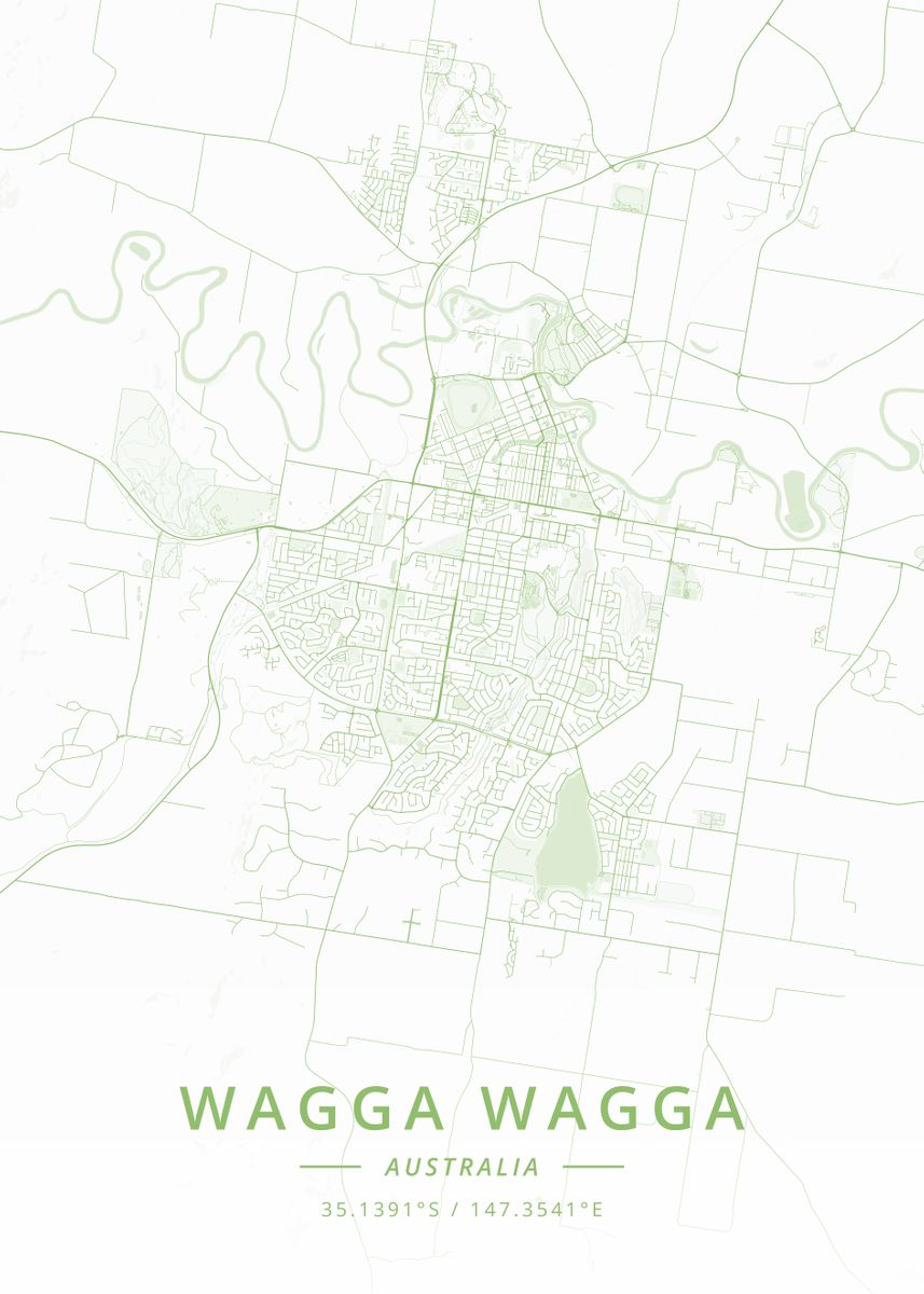 'Wagga Wagga Australia' Poster by Designer Map Art | Displate