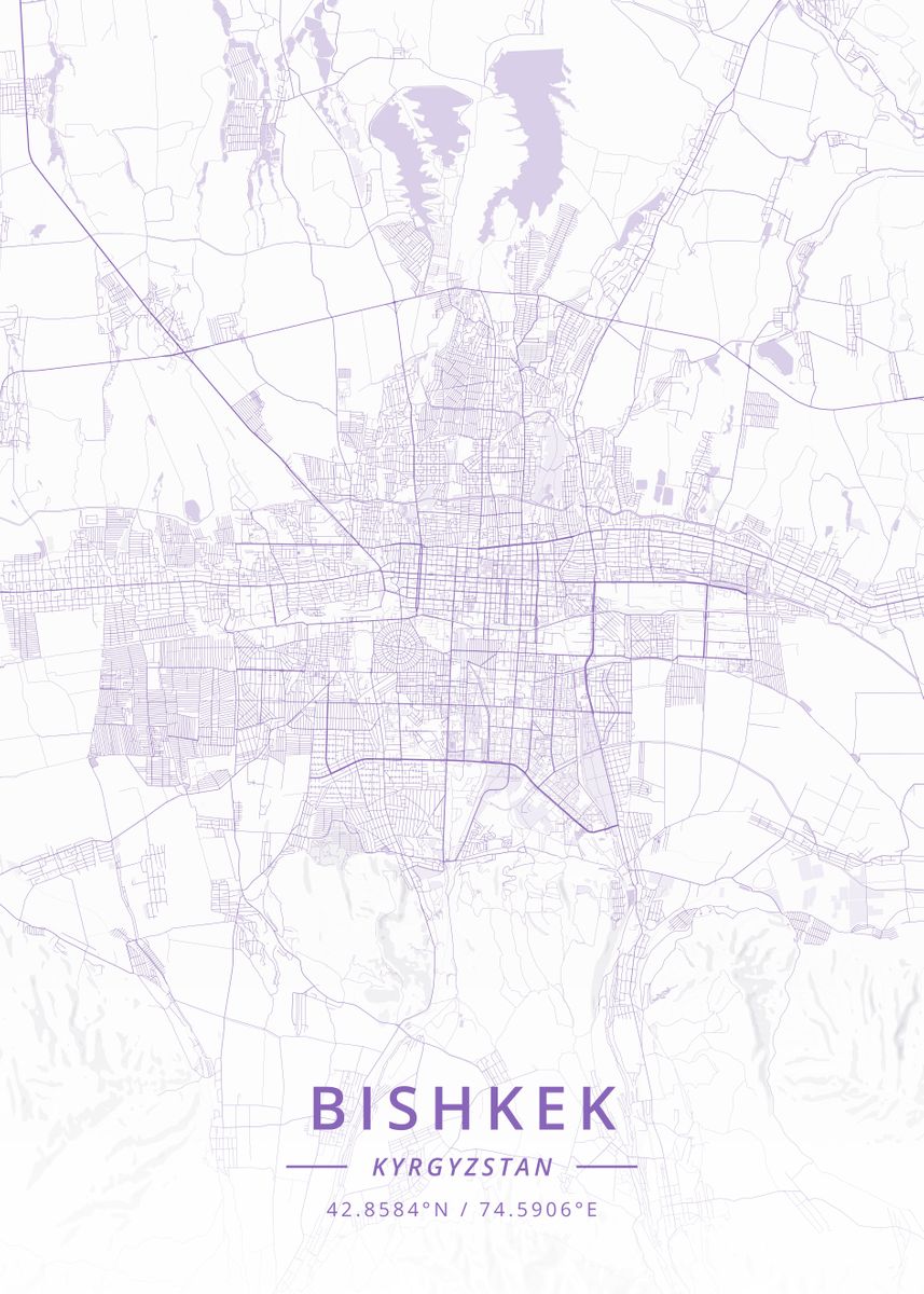 'Bishkek Kyrgyzstan' Poster, picture, metal print, paint by Designer ...